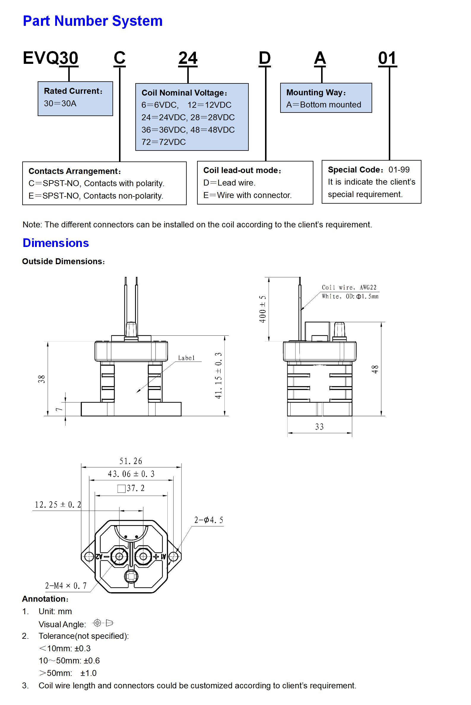 EVQ 30 DC Contactor-JONVER